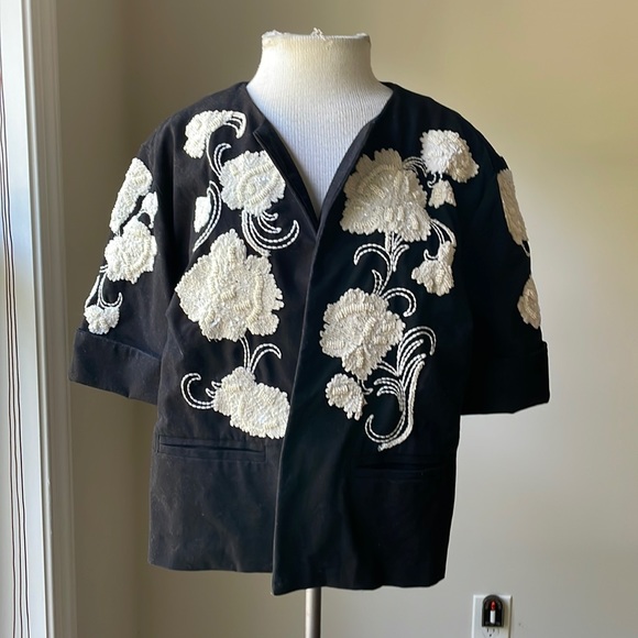 Chico's | Jackets & Coats | 0 Cotton Embroidered Jacket | Poshmark